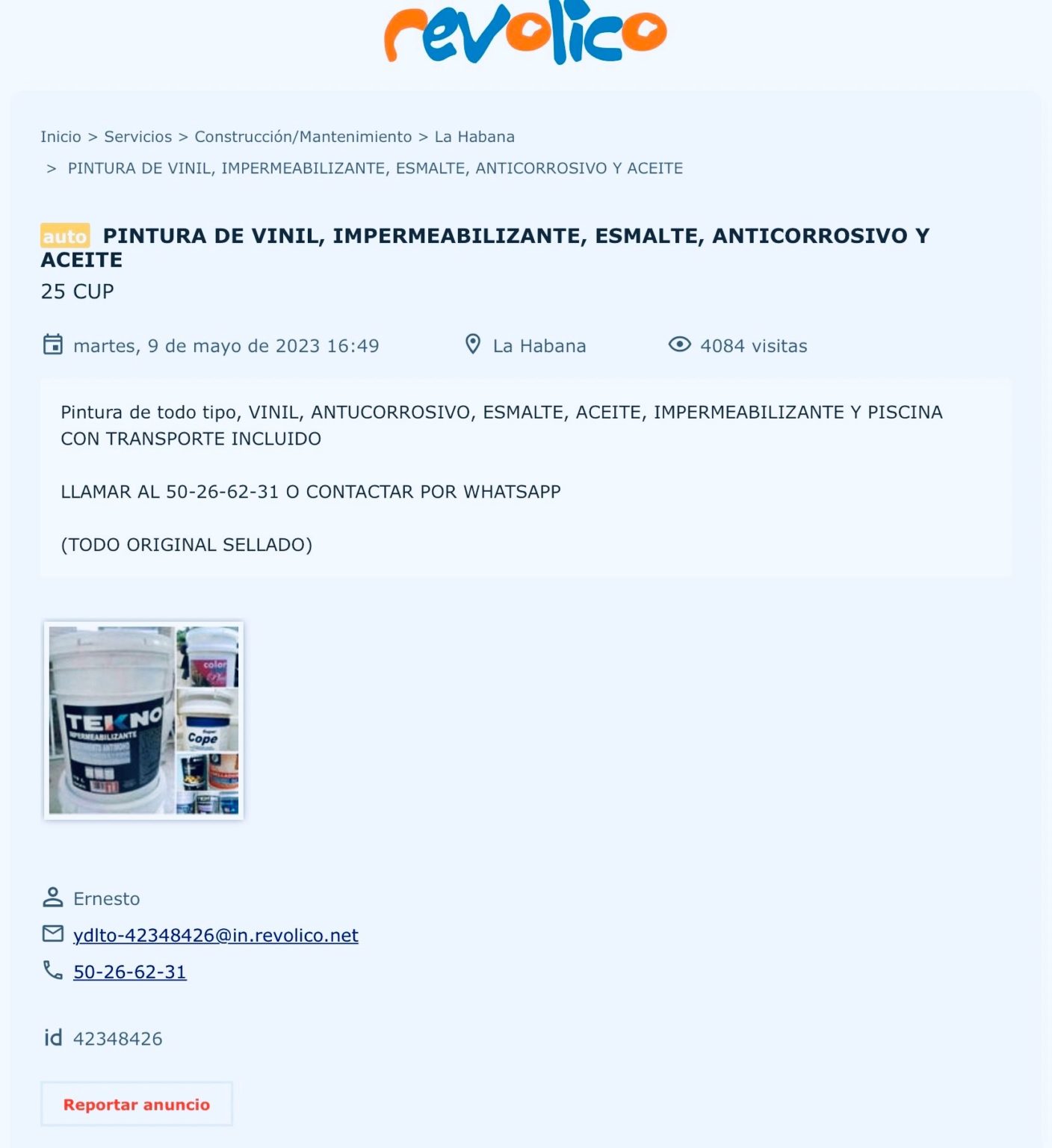 Revolico.com Paint Ad Scam - Havana Times