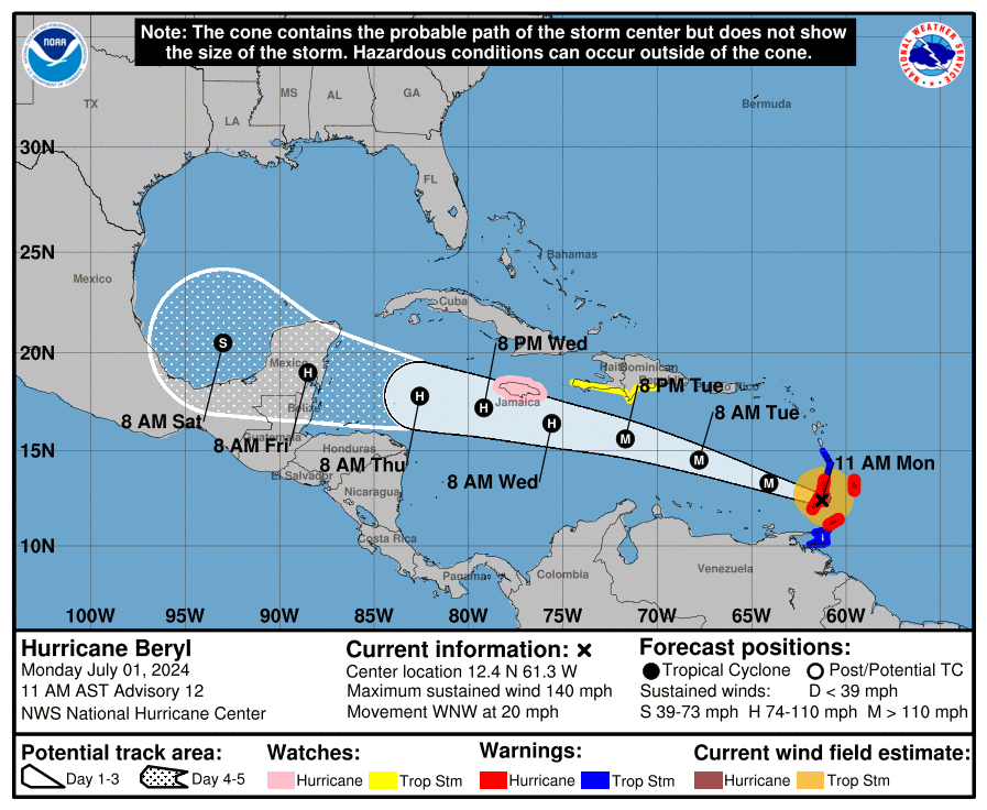 Powerful Hurricane Beryl Enters the Caribbean - Havana Times Powerful Hurricane Beryl Enters the Caribbean - Havana Times